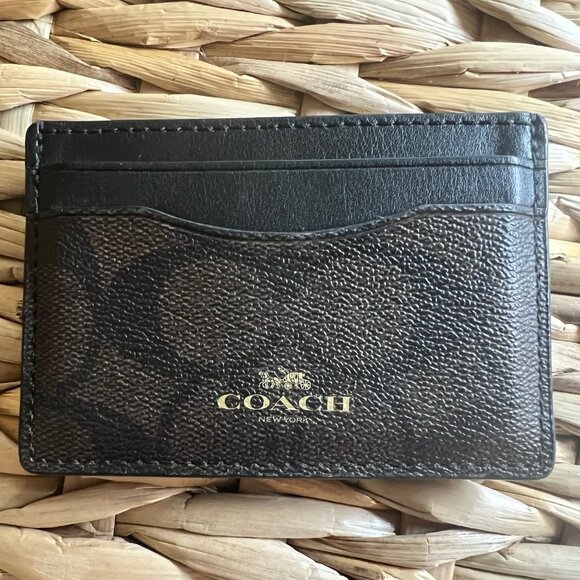 Coach | Bags | Coach Card Case In Signature Canvas | Poshmark